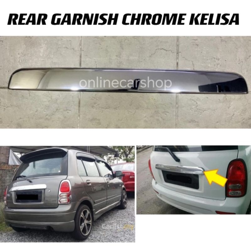 Perodua Kelisa Rear Garnish Chrome / Trunk Lid Garnish Chrome Kelisa ...