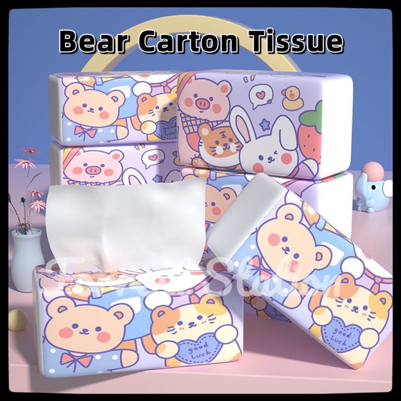 【1 Pack/75 Pulls x 4-Ply】Bear Tissue Paper / Facial Tissue Quality ...