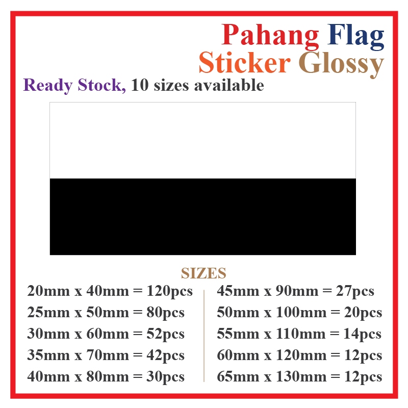 Pahang Flag Sticker Rectangle / Stiker Pelekat Bendera Pahang | Shopee ...