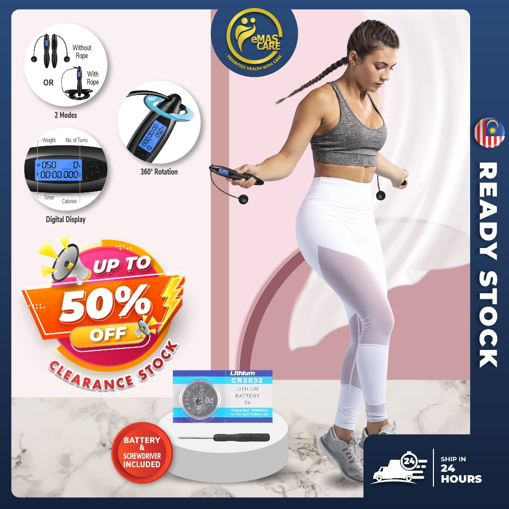 Digital Exercise Jump Rope Counting Fitness Sport Weight-Bearing Tali ...