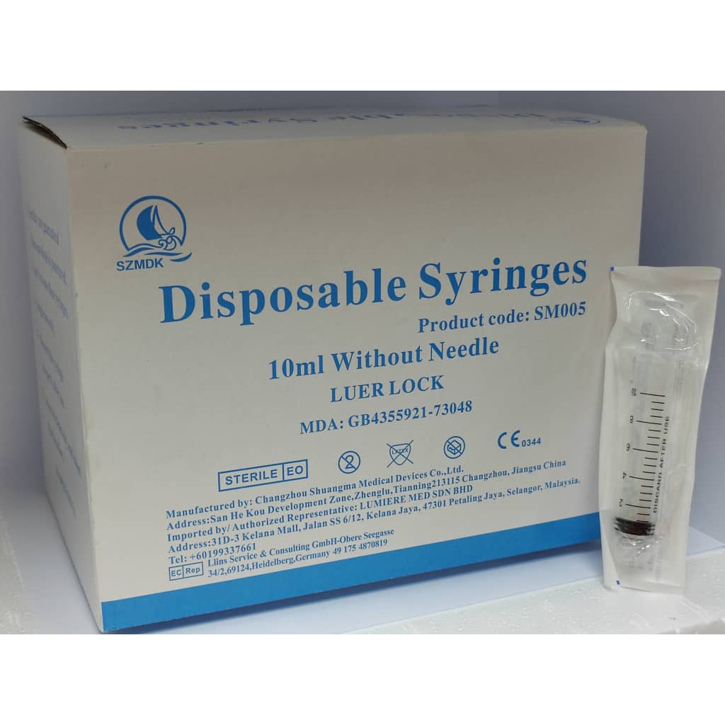 Sterile Pack Disposable Syringe Luer Lock Without Needle (10ml) (1box - 100pcs) | Shopee Malaysia