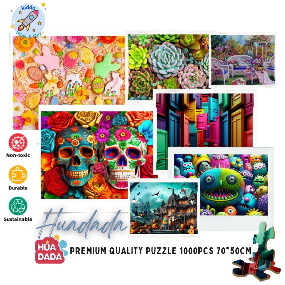 HUADADA Jigsaw Puzzles Magical Interlock Perfectly Letter on Back No ...