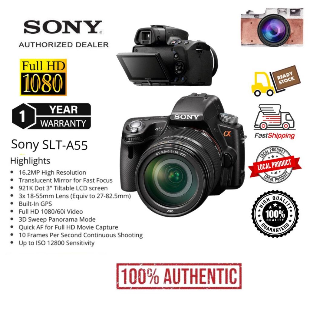 Sony DSLR SLT-A55 Build In GPS FULL HD recording Fast Autodocus original (1 years warranty ...