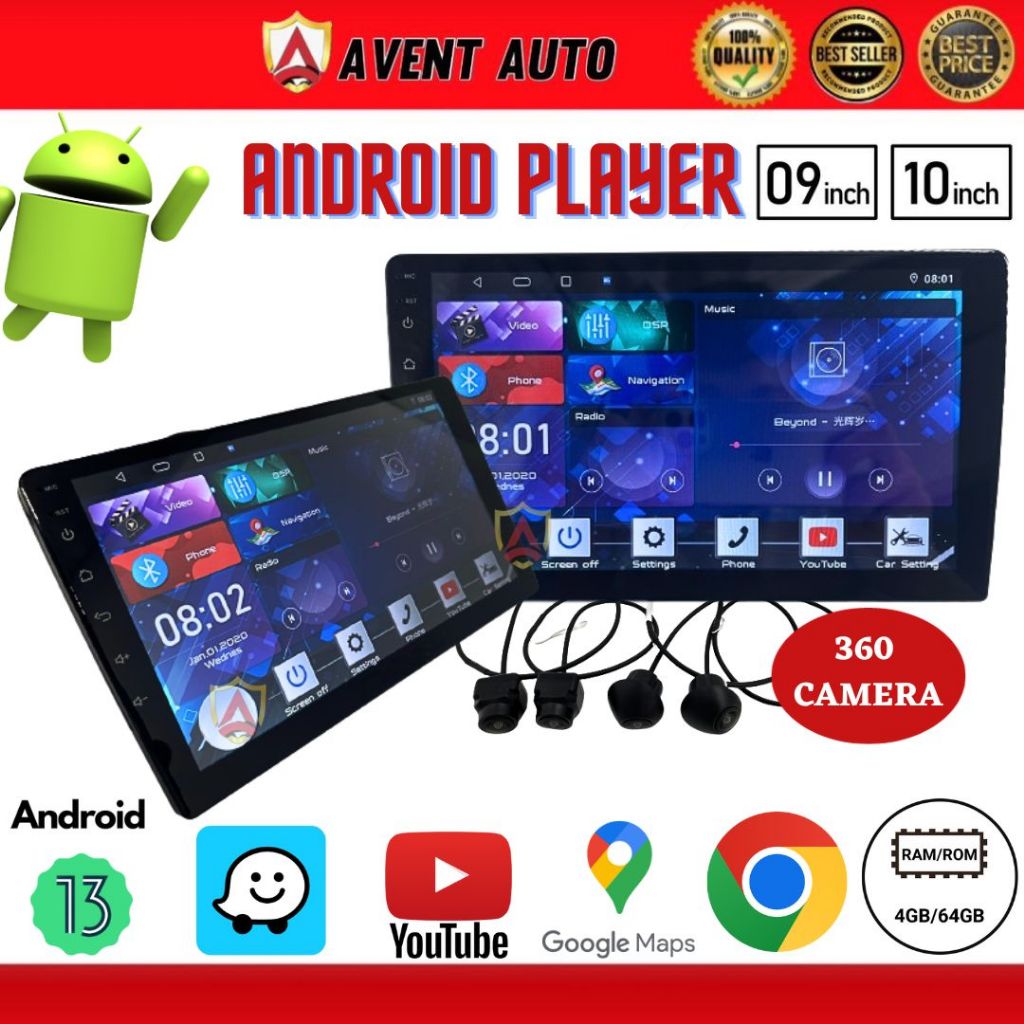 [4GB+64GB] Android Player Support 360 with Apple Carplay 9inch/10inch ...