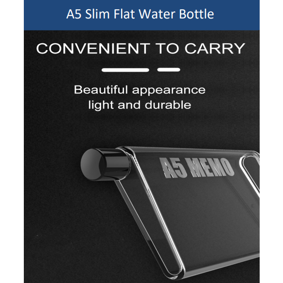 Enzois Water Bottle A5 Size MEMO Notebook 420ML ⎮Transparent Drinking Bottle⎮Botol Minuman Mudah ...