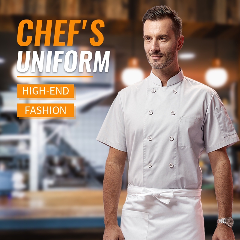Chef Uniform Short Sleeve Chef Clothes Baju Chef Uniform Chef Jacket ...