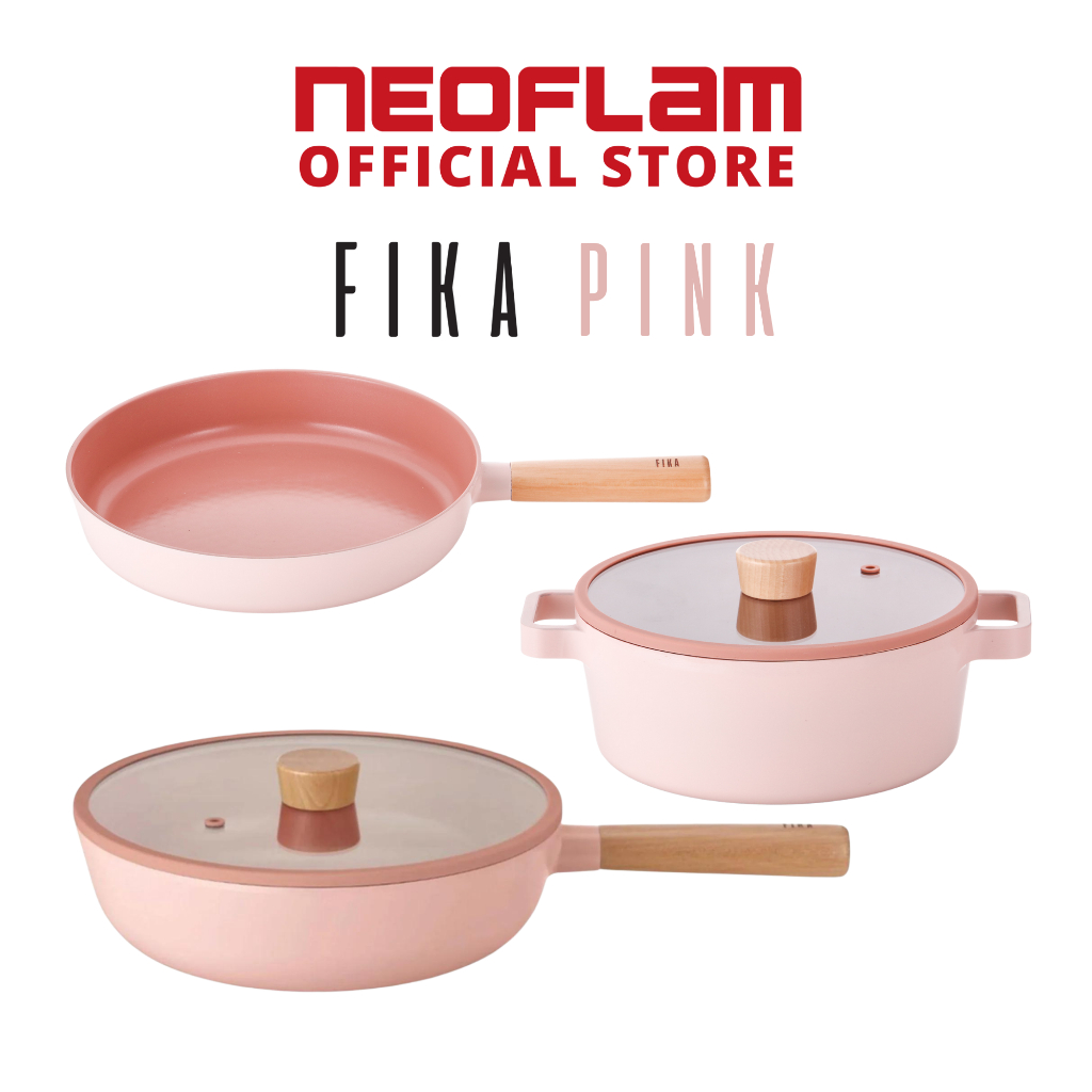 FIKA PINK Signature Set (22cm Casserole + 24cm Frypan + 26cm Wok with ...