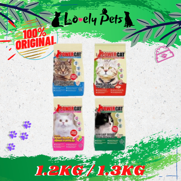 Power Cat 1.3kg Dry Cat Food /Ikan Laut /Tuna /Ayam/Kitten(Original ...