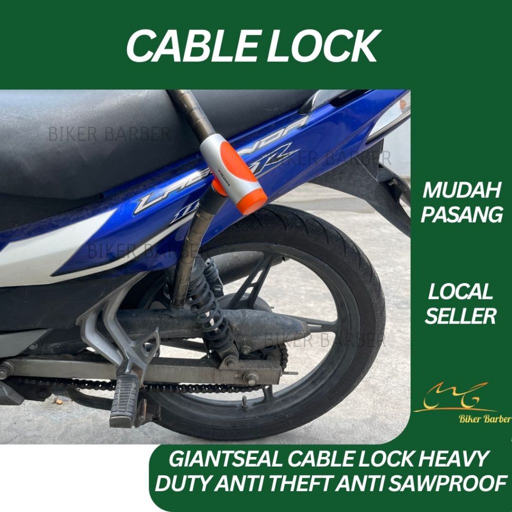 GIANTSEAL 115 250 243 Disc Disk Lock Kunci Rantai Cable Kabel Besi 5 ...
