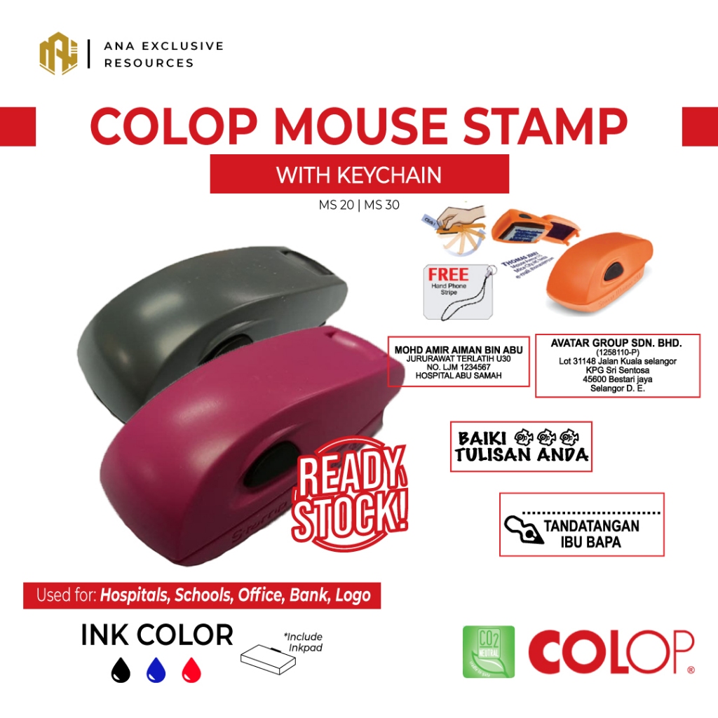 Rubber Stamp COLOP Self-Inking Stamp Mouse 30 *READY STOCK* (INCLUDED ...