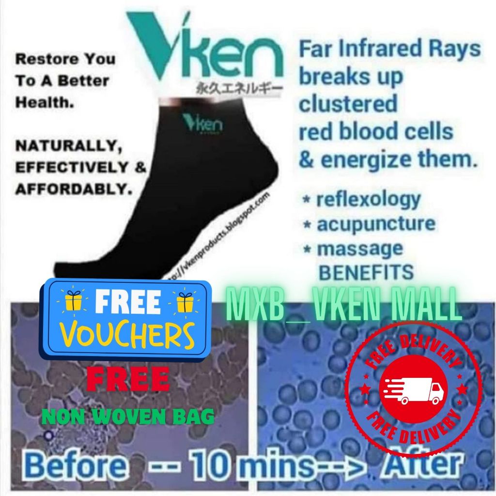 Vken Sock MXB Far infrared Socks 100% Original MDA-Class A 终极能量远红外线袜 ...
