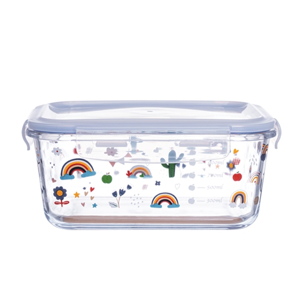 Rectangle Decal Glass Container (RA0945B) | Shopee Malaysia