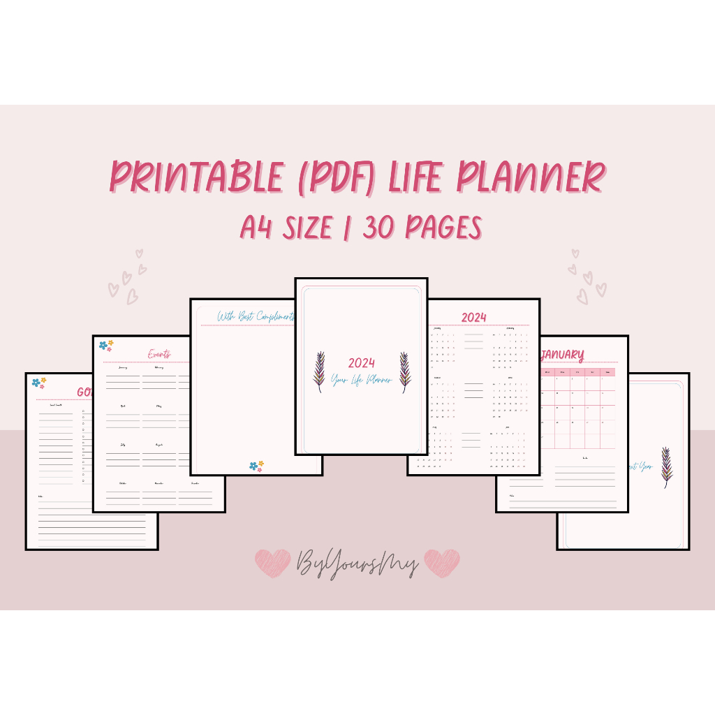 PRINTABLE LIFE PLANNER 2024 (pdf) | Shopee Malaysia