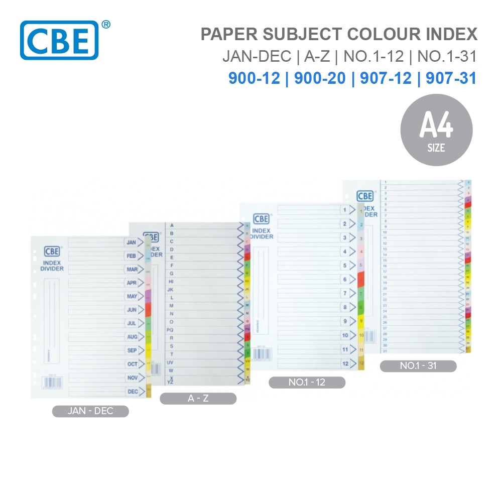 CBE Paper Subject Colour Index Divider A4 | Shopee Malaysia