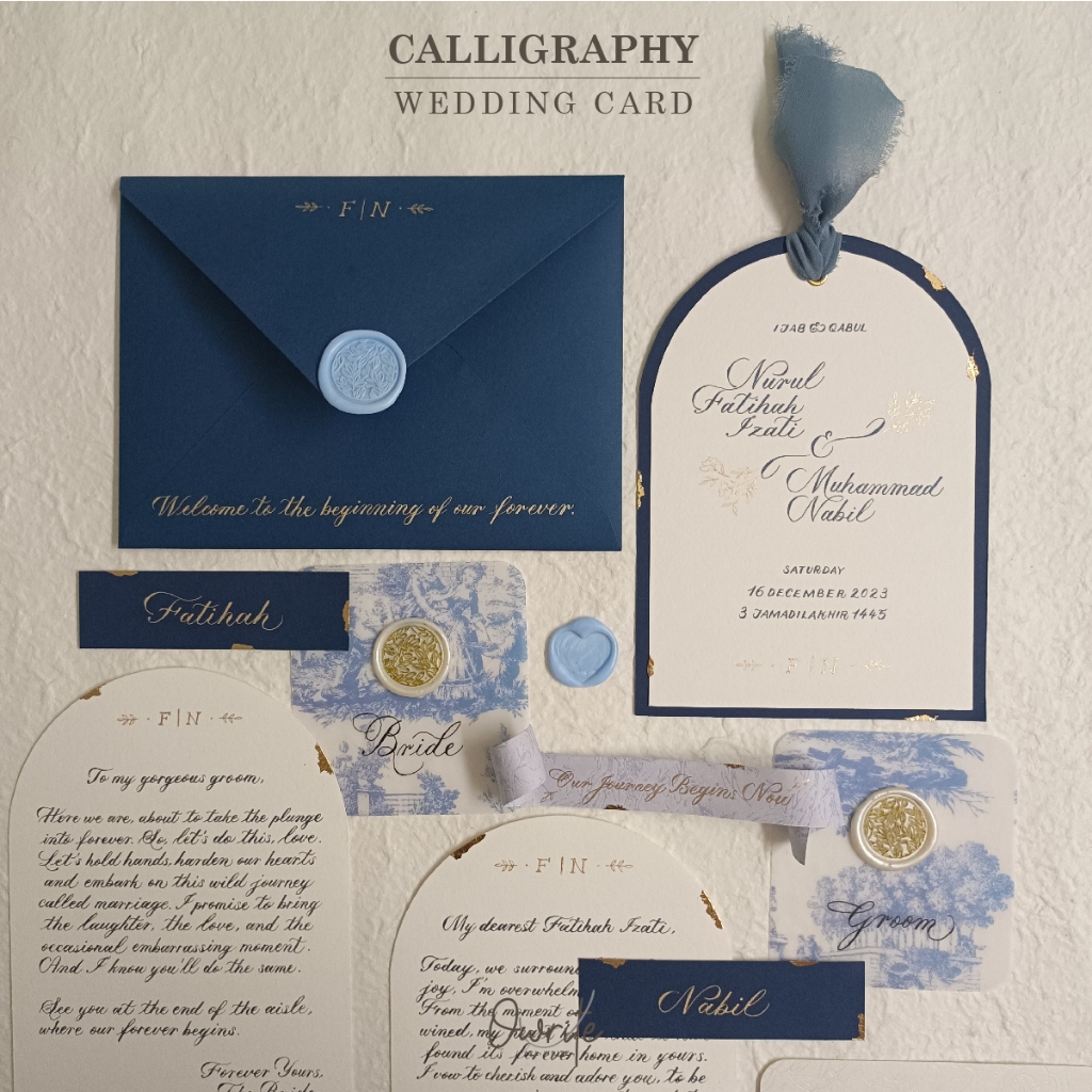 *Elegance Handmade Wedding Card & Love Letter* Card with Calligraphy ...