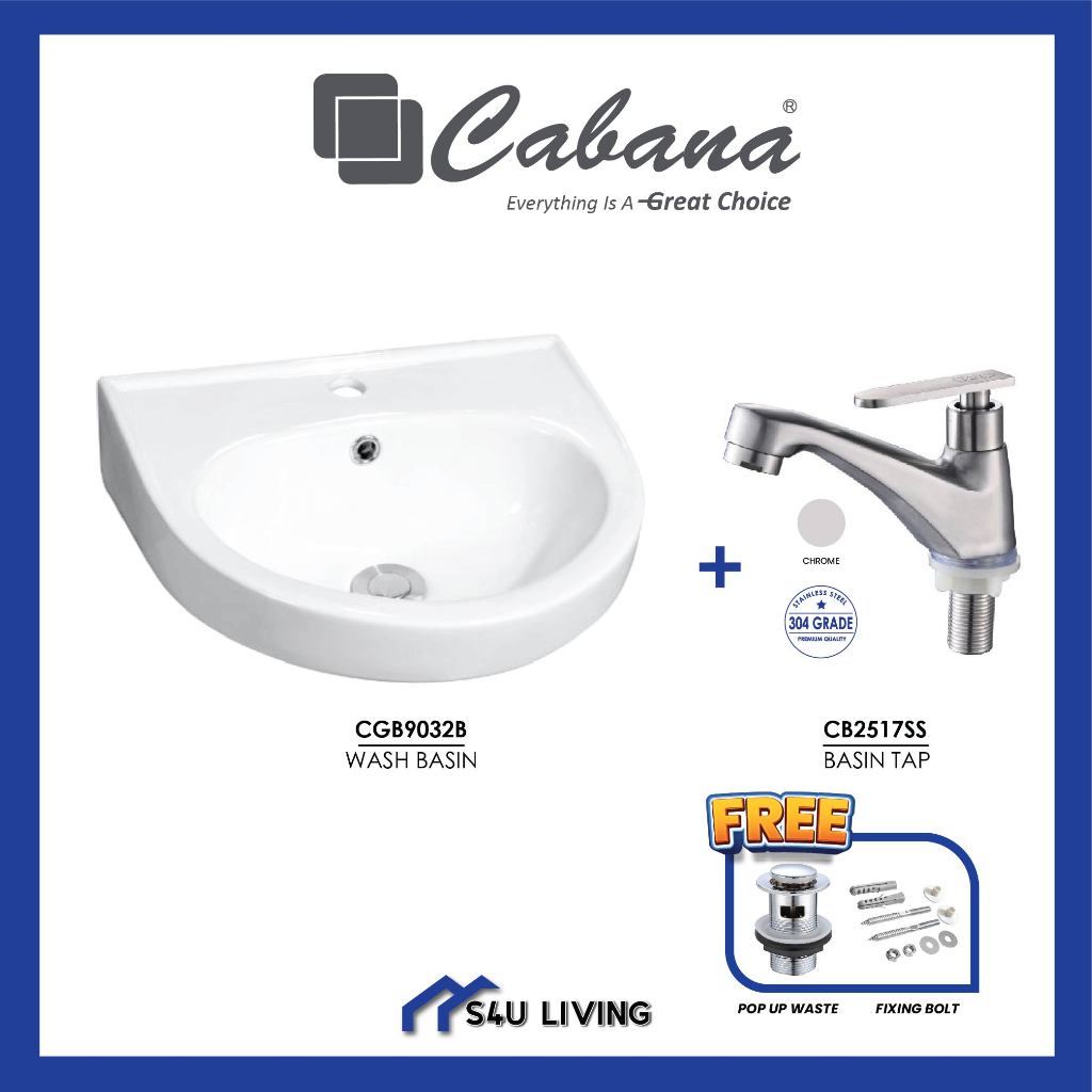 CABANA wall hung basin set CGB9032B Ceramic Wash basin sinki bilik air ...