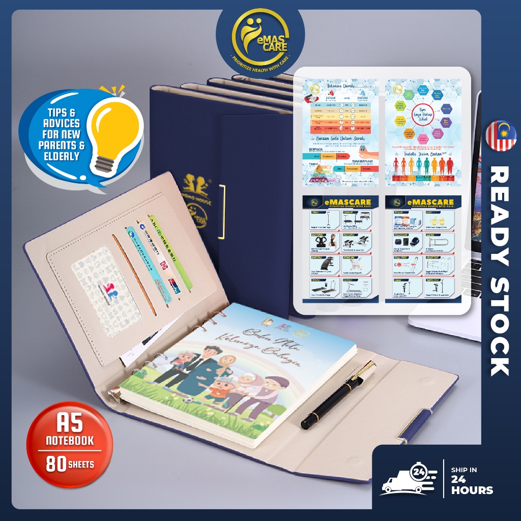 Notebook Calander 2024 2025 & 2026 Berkulit Buku Nota Berinformasi Saiz ...