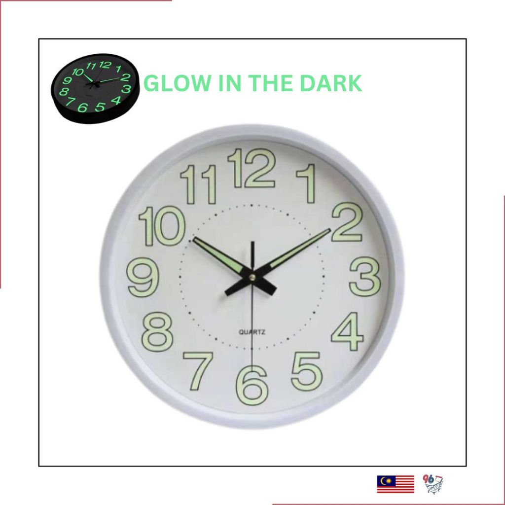 Modern Silent Jam Dinding Wall Clock Digital Quiet Home Office Living ...