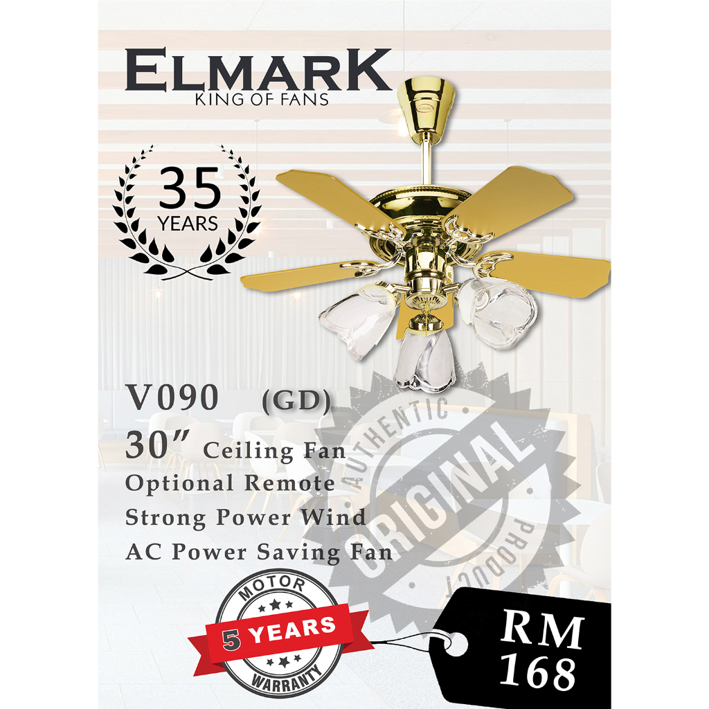 Ceiling Fan Elmark V090 30" | 遥控风扇 | Shopee Malaysia
