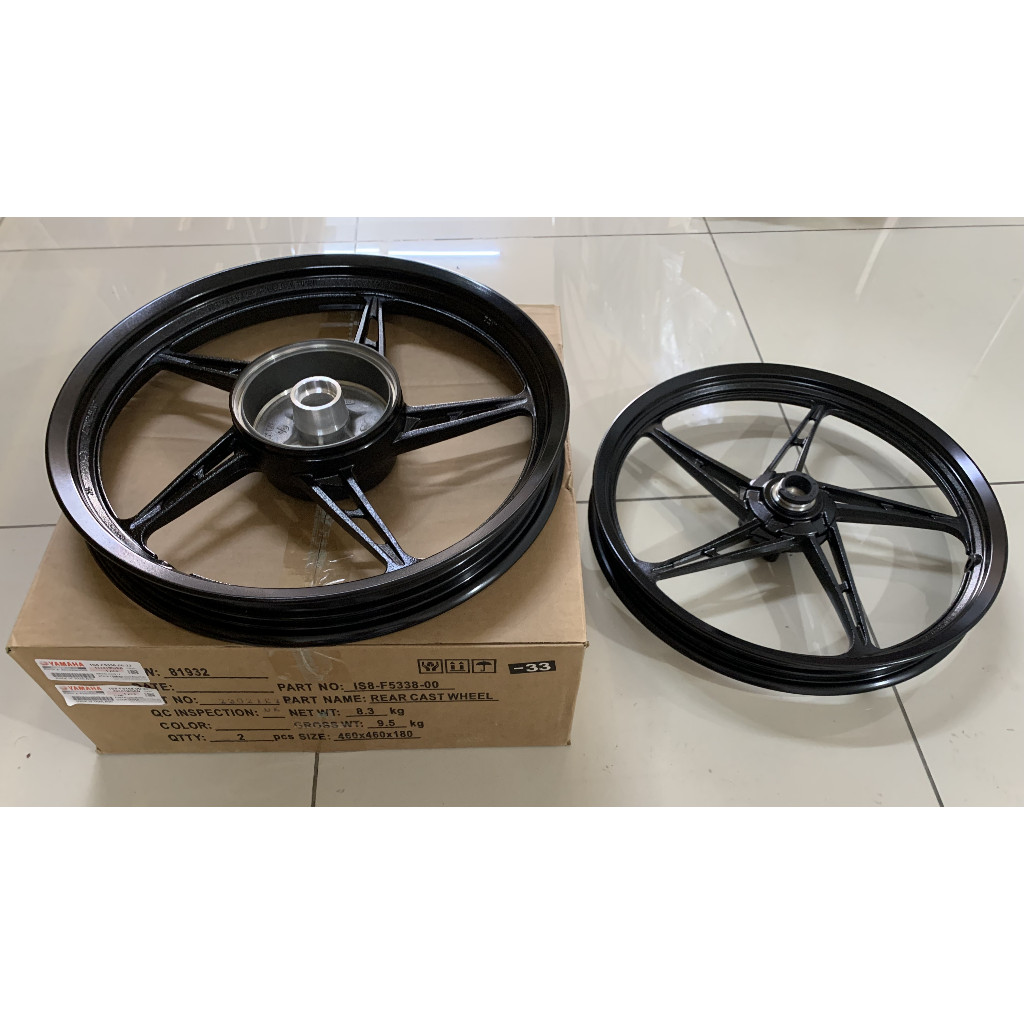 YAMAHA LC135 SPORT RIM SET (FRONT+REAR ) ORIGINAL YAMAHA BLACK COLOUR ...