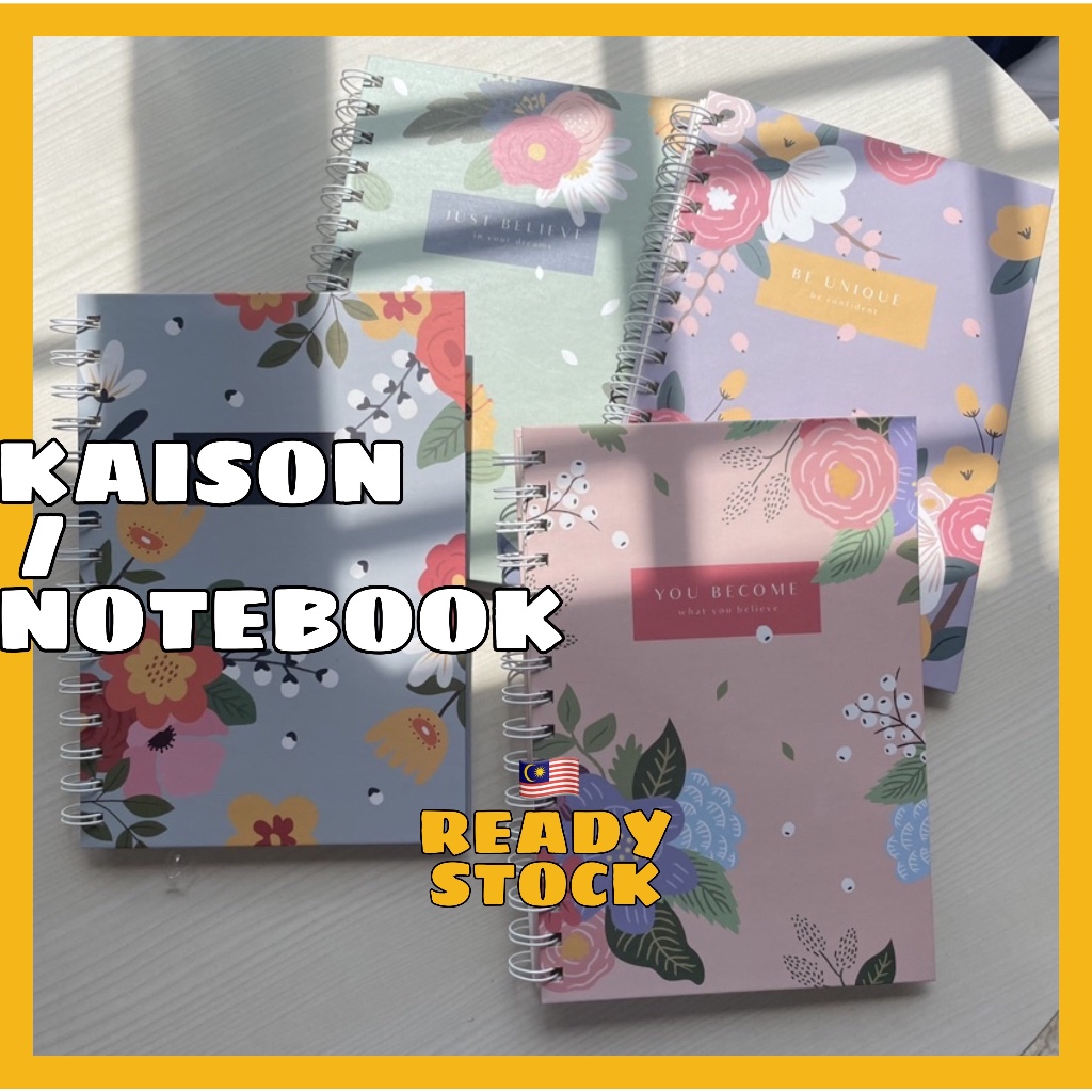 KAISON Notebook / Hard Cover A5 Floral Notebook & Unicorn Notebook / 80 ...
