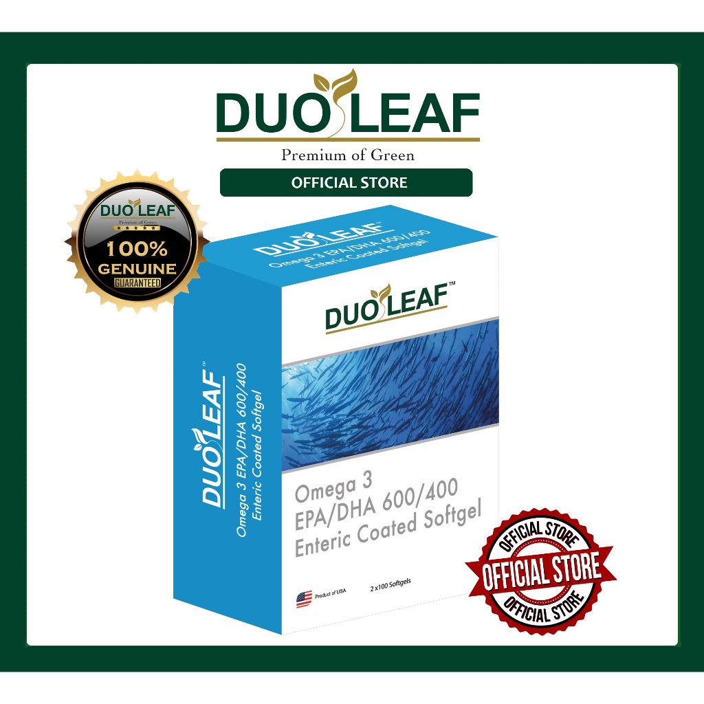 Duoleaf Omega 3 EPA DHA (600/400) Enteric Coated Softgel (2x100s ...