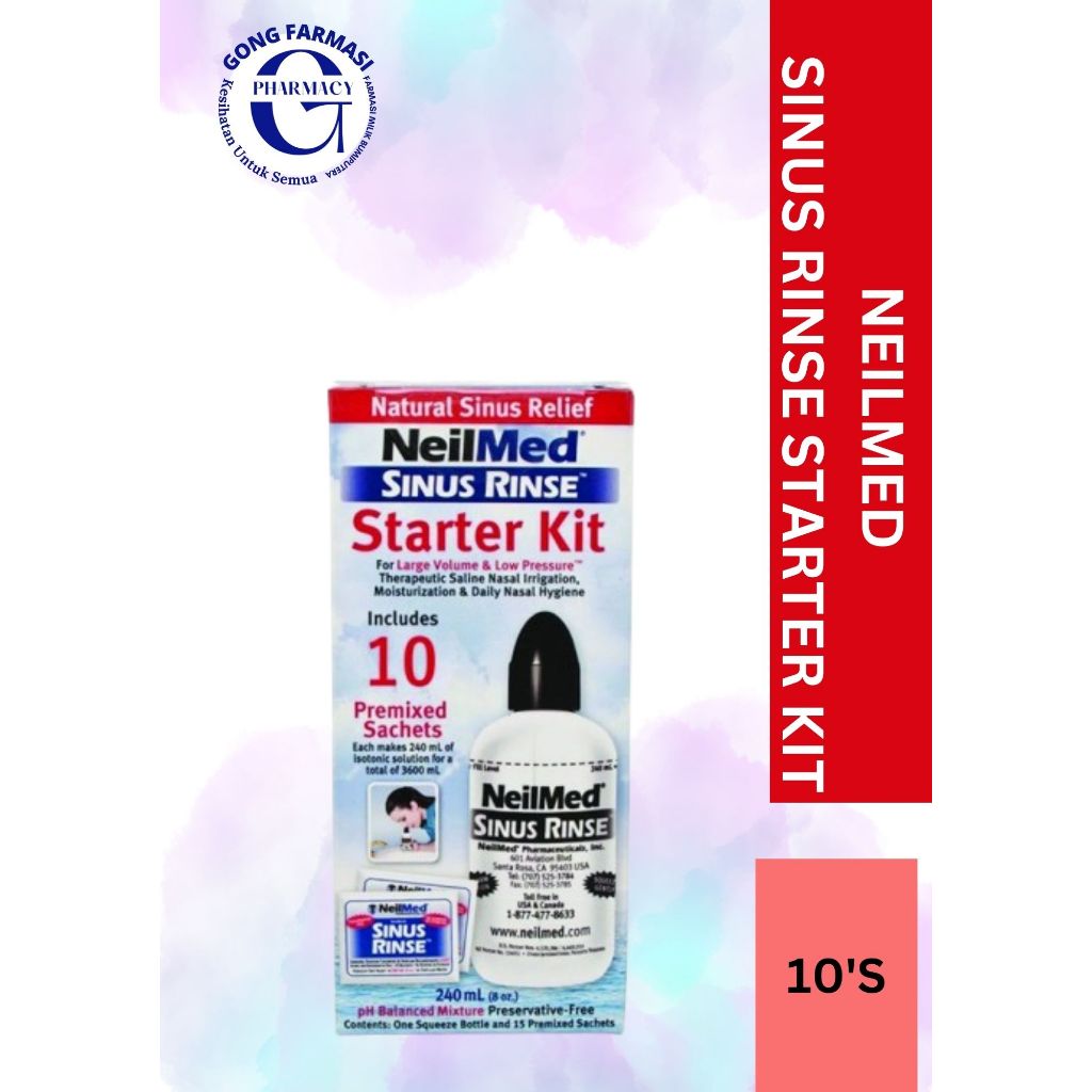 NeilMed Sinus Rinse Starter Kit 1Bottle + 10 Sachets (ADULT)/ NEILMED ...