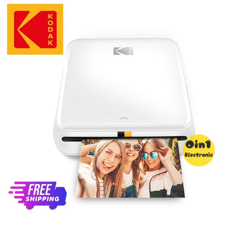 KODAK Step Wireless Mobile Photo Mini Color Printer (White) Compatible ...