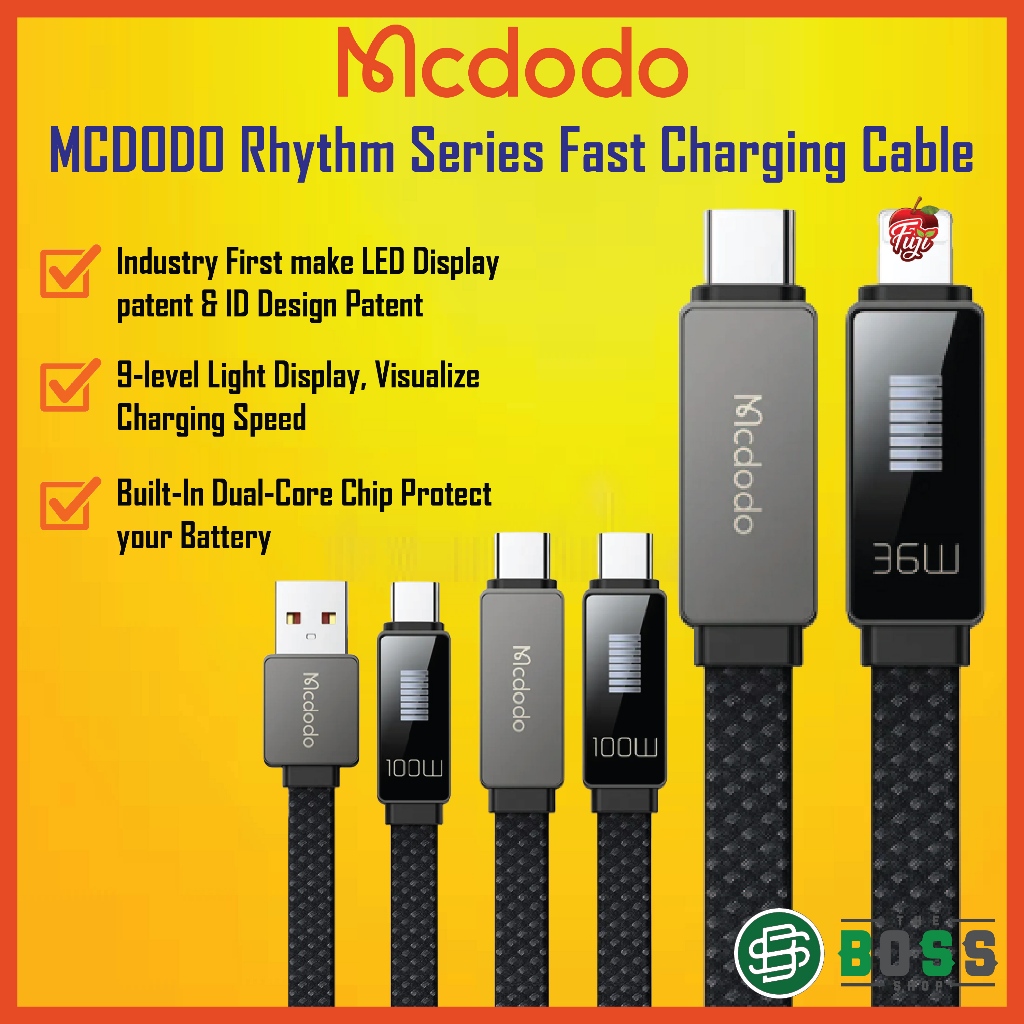 【1YrWarranty】Mcdodo Type C Cable Quick Charge 36W 20W PD Mobile Phone ...