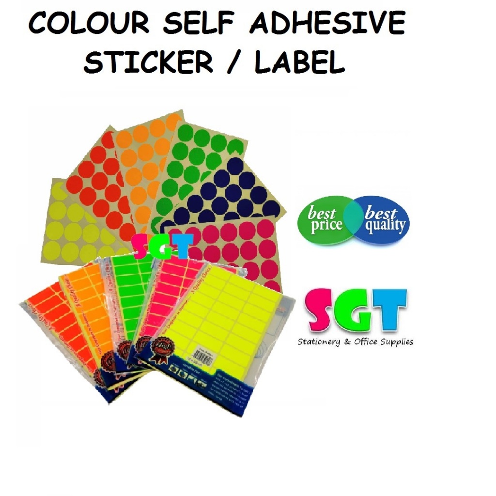 Self Adhesive Colour Sticker / Labels (Round) | Shopee Malaysia
