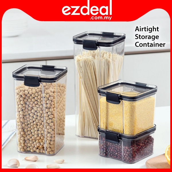 Airtight Food Storage Box Stckable Trasparent Containers with Lock Lid ...