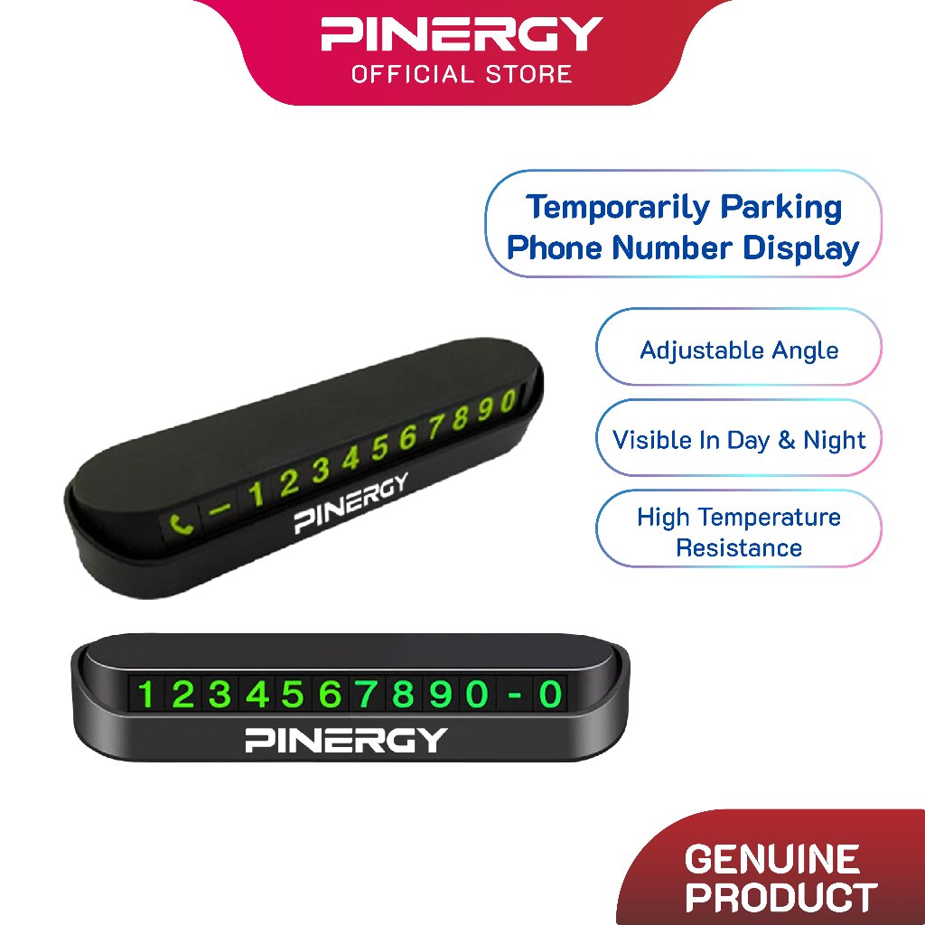 Pinergy Car Dashboard Temporarily Parking Card Phone Number Display ...