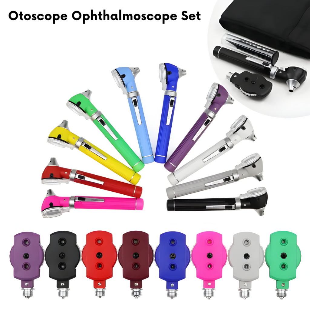 Multi-Function LED Fiber Optic Pocket Otoscope & Ophthalmoscope Set for ...