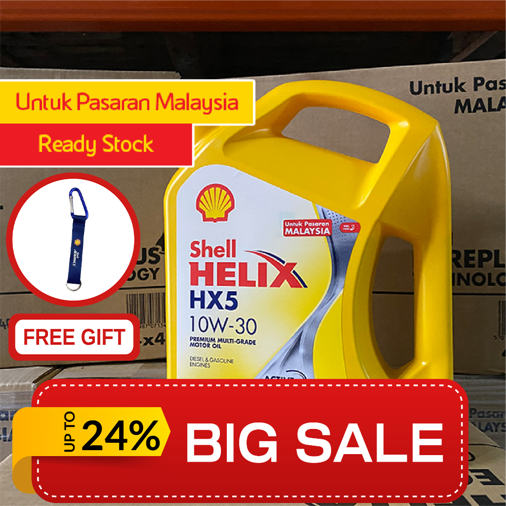 Shell Helix HX5 10W-30 Mineral Engine Oil (3L) | Shopee Malaysia