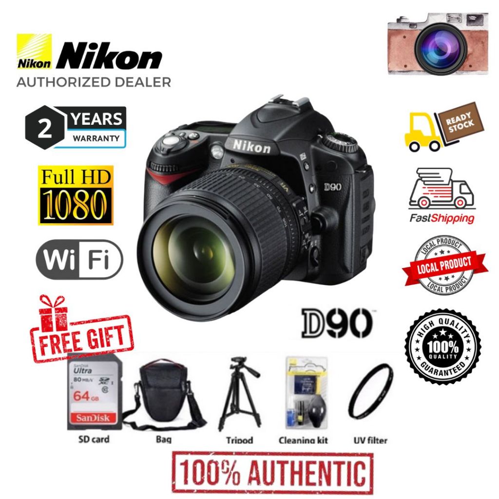Nikon D90 18-105mm VR original free 64gb / Bag / tripod / hoya uv filter / cleaning kit (1 year ...