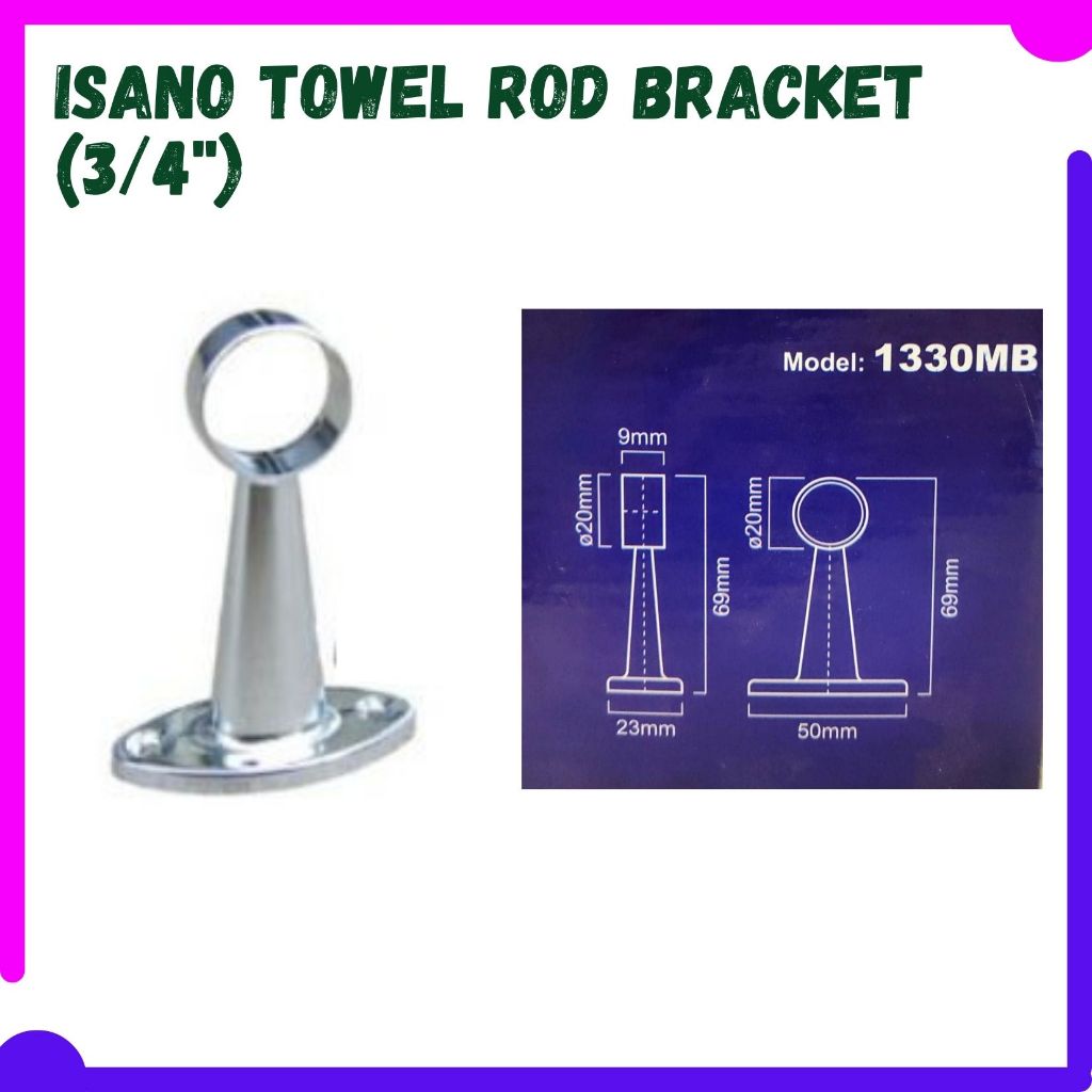 ISANO Bathroom Towel Rod Bracket Hollow End Bilik Mandi Air Paip ...