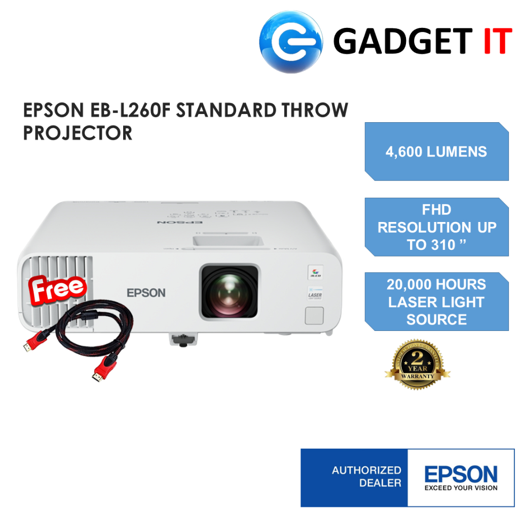 EPSON EB-L260F FULL HD (1080P) BUSINESS LASER PROJECTOR 4600 LUMENS ...