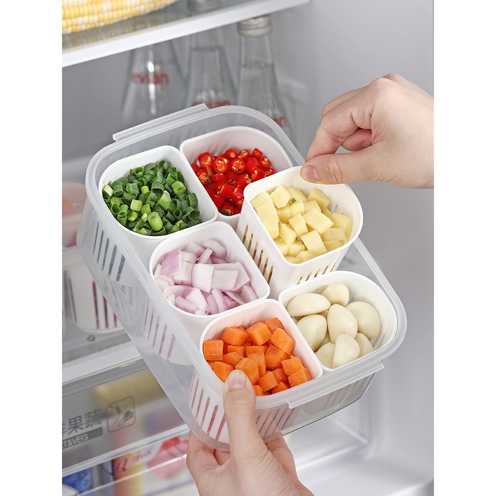 Refrigerator Ingredient Organizer - Ginger, Green Onion, Garlic, Chili ...