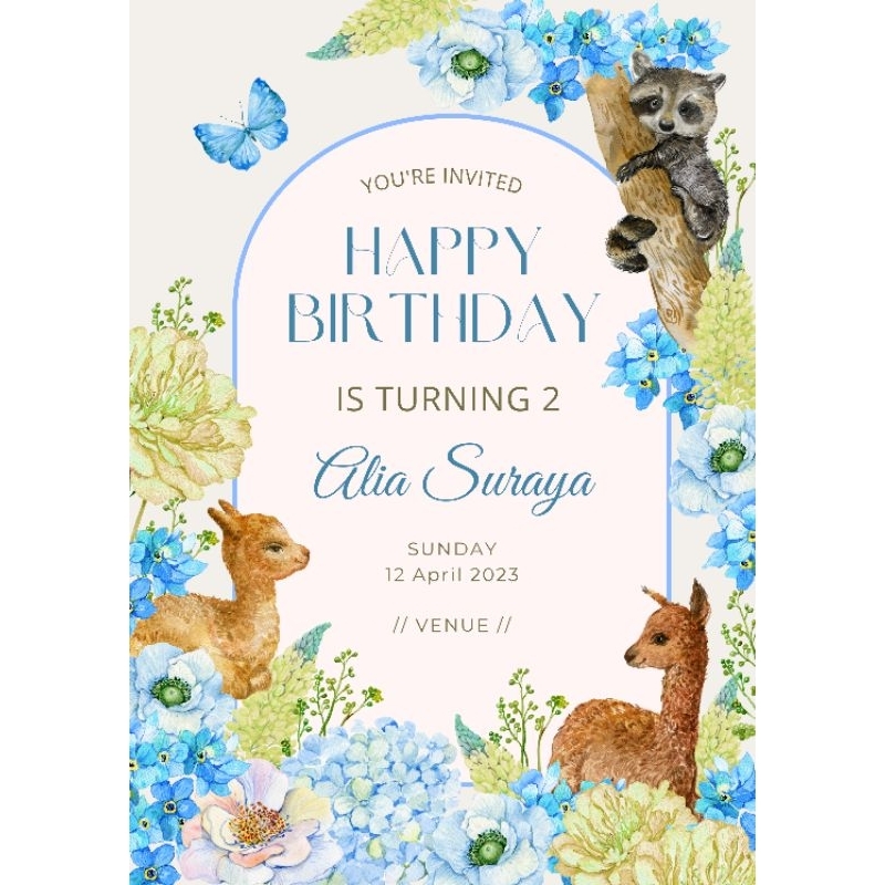 Design Invitation Birthday Card (SOFTCOPY ONLY) | Shopee Malaysia
