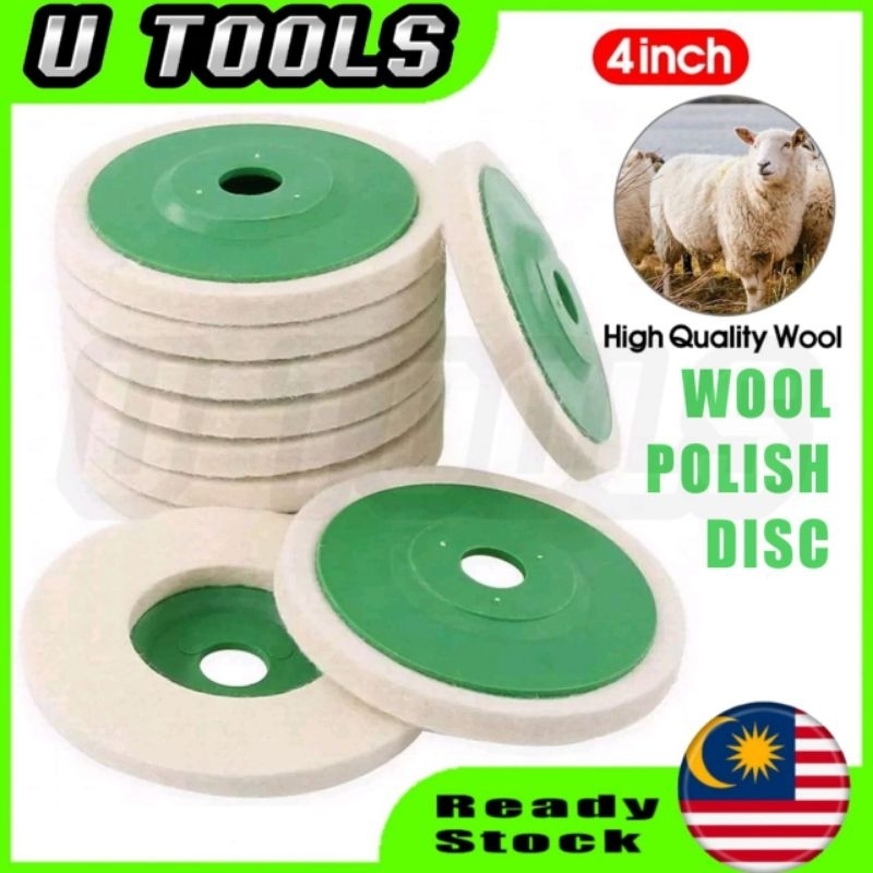 4" 100mm Wool Polishing Sponge Polish Stainless Steel Chrome Metal ...