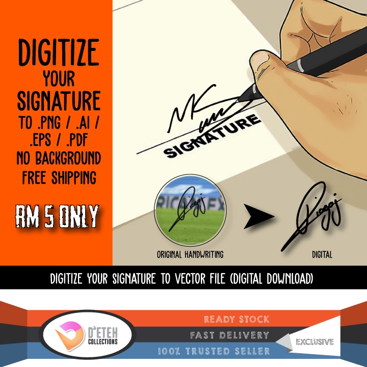 Digitize your signature to vector file (digital download) | Shopee Malaysia