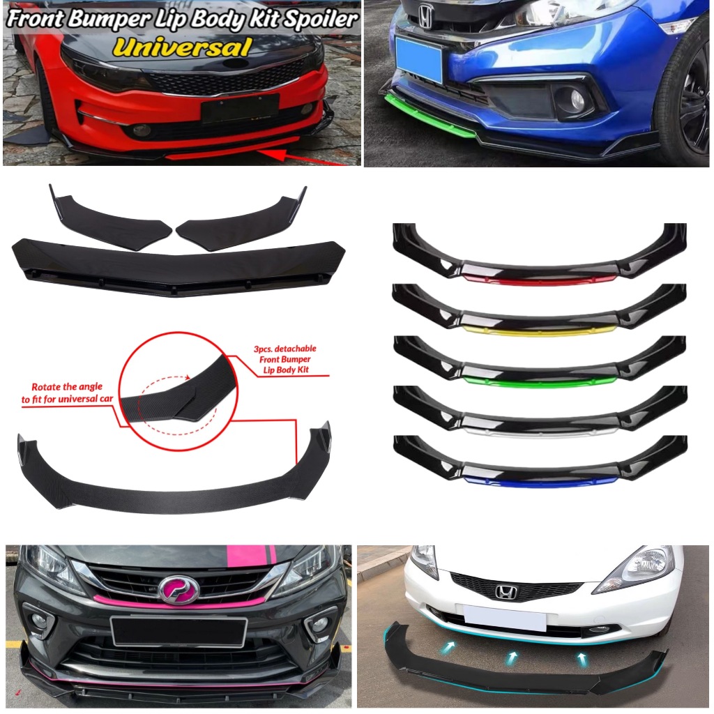 💥NEW💥 Car Universal Front Bumper Diffuser Lip Wrap Angle Splitters ...