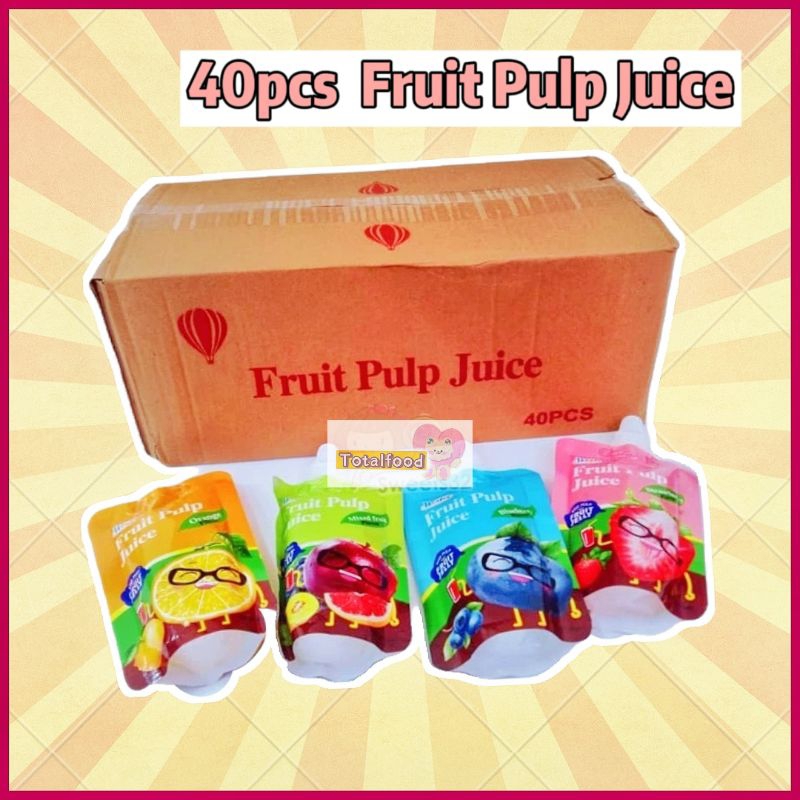 40pcs (Box) Fruit Pulp Juice jelly drink mixed Fruits Flavour | Shopee ...