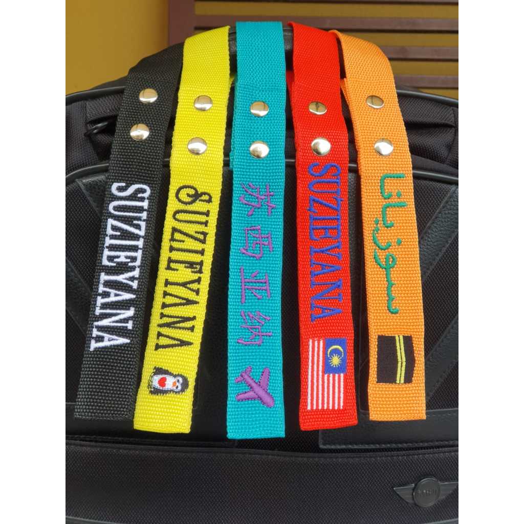 1.25"(32mm) Luggage Tag Embroidery Custom Pre Order - Bag Tag Bersulam ...