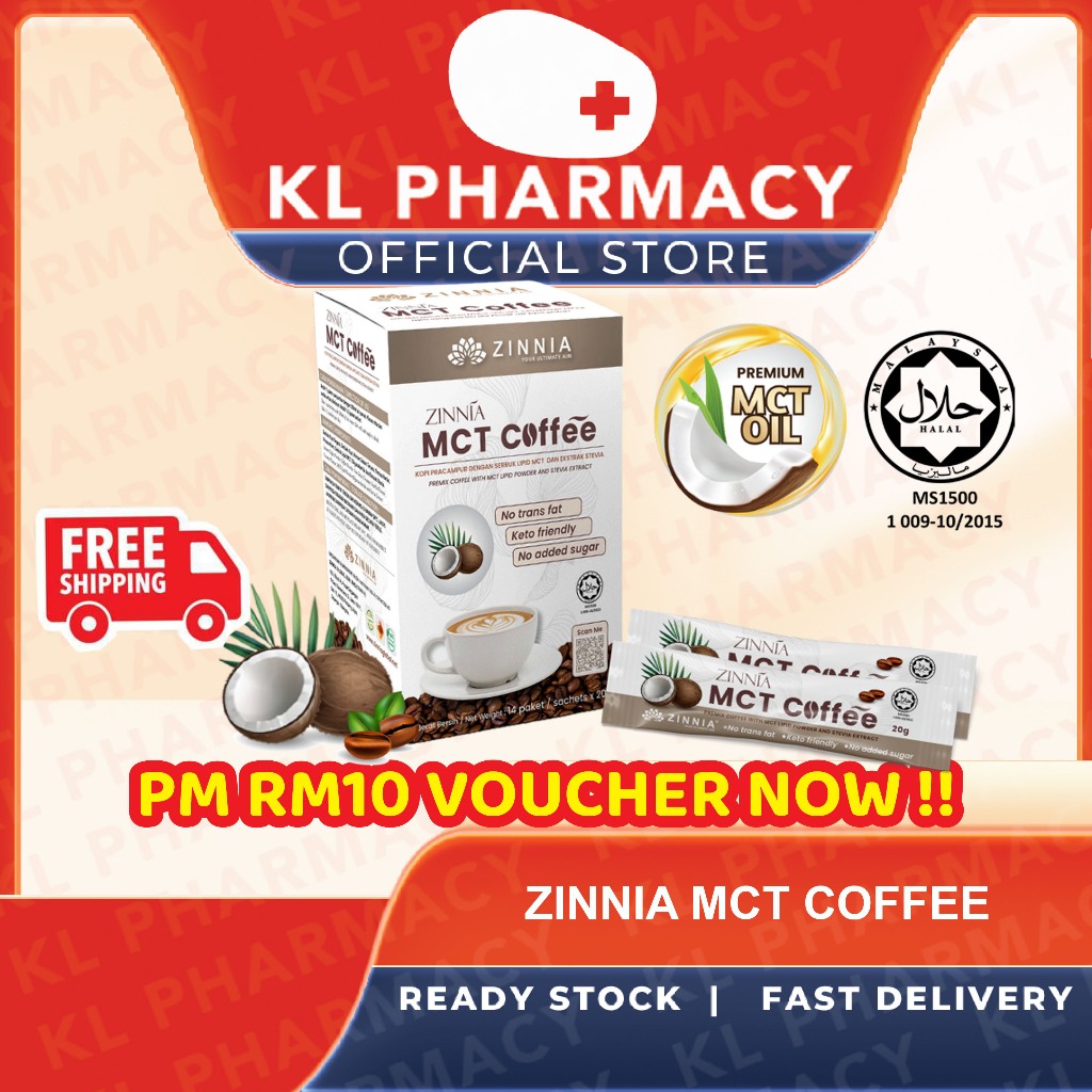 ZINNIA MCT Coffee 20g x 14 sachets 子弹咖啡控制卡路里体重管理控制内脏脂肪瘦身 | Shopee Malaysia