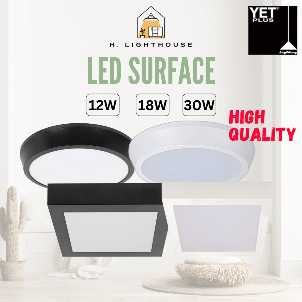 YET PLUS Ceiling Surface Downlight 12W 18W 30W 9003 9005 White Black ...