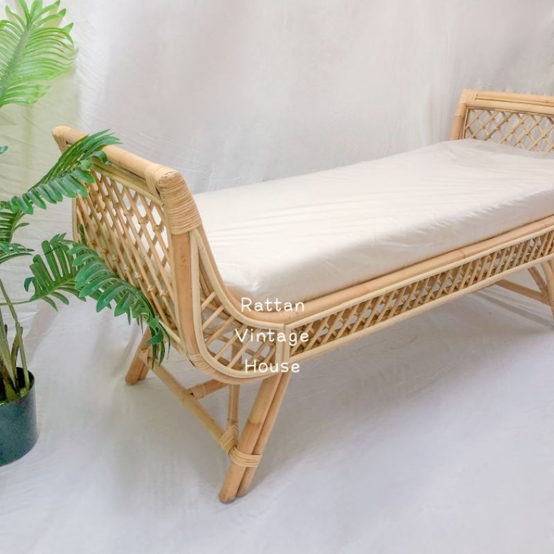 (Rattanvintage) 🔥 Rattan Long Sofa | Lounge Chair | Living Room Sofa ...