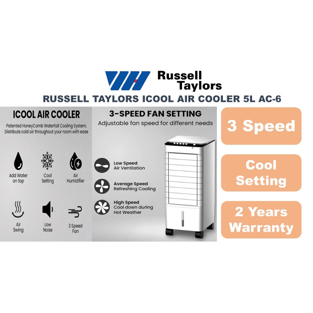 Russell Taylors iCool Air Cooler 5 Liter AC-6/ 2 Years Limited Warranty ...