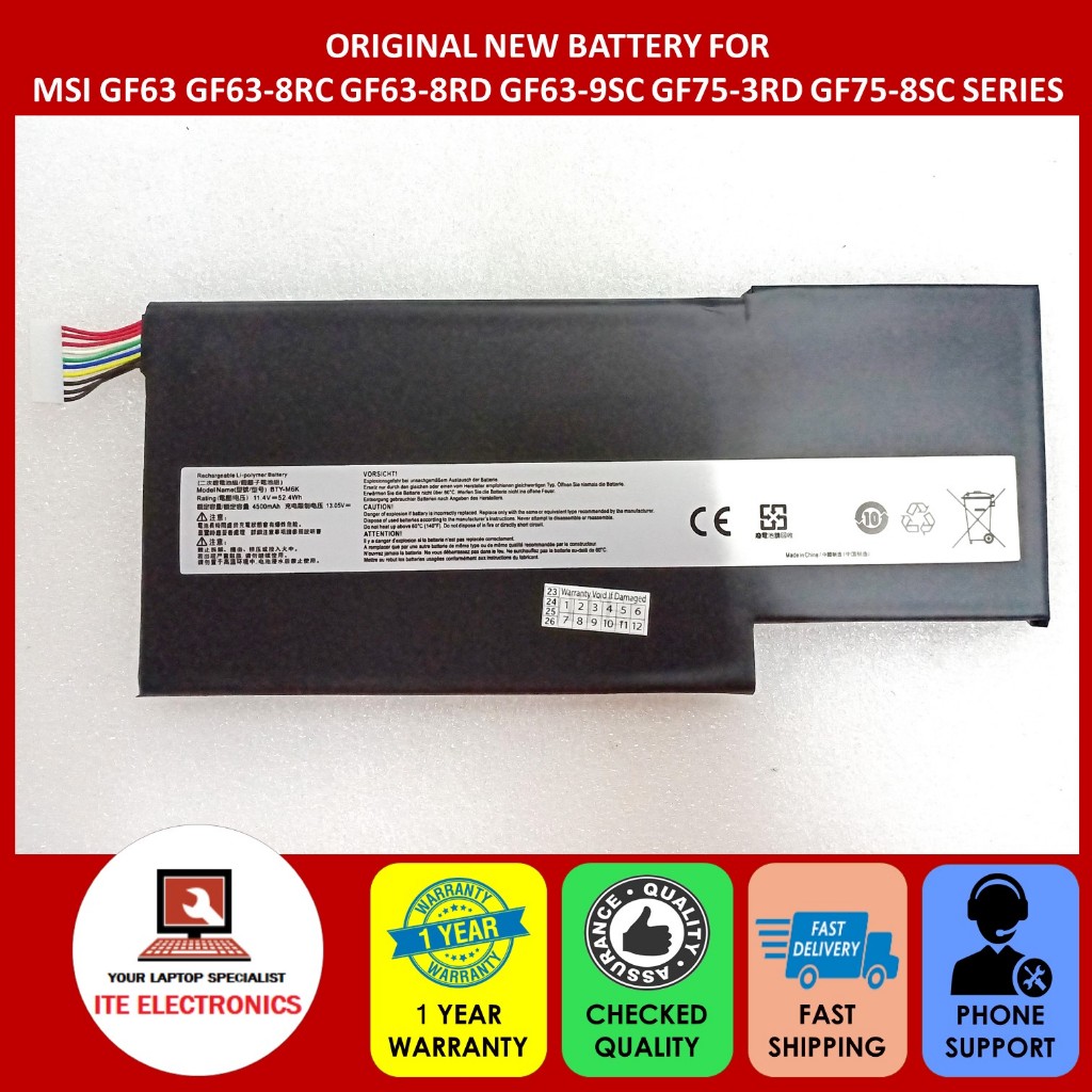 ORIGINAL NEW BTY-M6K MSI GF63 GF63-8RC GF63-8RD GF63-9SC GF75-3RD GF75 ...