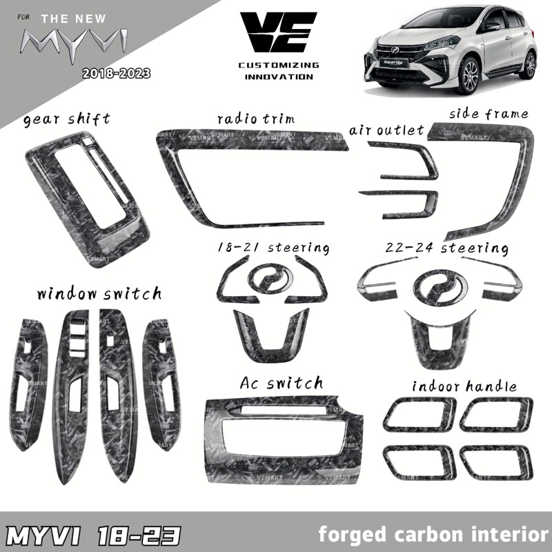 Vemart perodua myvi gen3 Fl 2018-2023 forged Carbon fiber interior ...